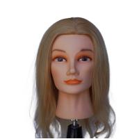 China 100% Human Hair Salon Practice Hairdresser Training Head Mannequin Dummy Doll Head 16 Inch for sale