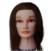 China European Face Practice Mannequin Head 100% Human Hair 8-24 Inch Backward Hair Direction for sale