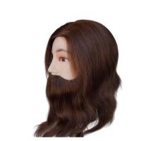 China Male Mannequin Head with Beard 100% Human Hair 8-24 Inch Cosmetology Training Doll for Hair Styling for sale