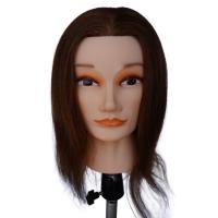 China Male Mannequin Head with Beard 100% Human Hair 8-24 Inch Cosmetology Training Doll for Hair Styling for sale