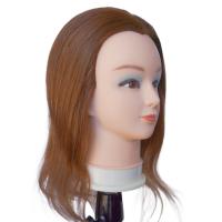 China 100% Human Hair Mannequin Training Head Asia Face 8-24 Inch for Cosmetology Practice for sale
