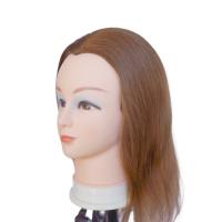 China 613 Blond 100% Human Hair Mannequin Training Head 8-24 Inch Asia Face for Salon Practice for sale