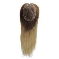 China Full Cuticle Aligned Human Hair Topper Wig Mono Base 5.5x6 Inch 130 Density for Women for sale