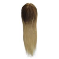 China Full Cuticle Aligned Human Hair Topper Wig Mono Base 5.5x6 Inch 130 Density for Women for sale