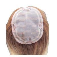 China Full Cuticle Aligned Human Hair Topper Wig Mono Base 5.5x6 Inch 130 Density for Women for sale
