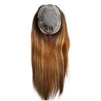 China Mono Top Human Hair Topper 5.5x6 Inch 130 Density Hand Tied Remy Hair Topper for sale