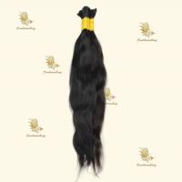 China 100% Remy Human Hair Bulk Straight Extensions 14-26 Inch Dyeable Black to Blonde for sale