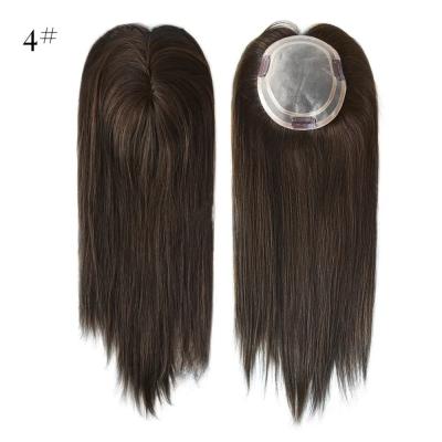 China 5.5x6 Inch Hand Tied Mono Top Remy European Human Hair Toupee Topper PU Perimeter 130% Density for sale