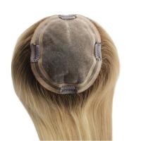 China 100% Remy Human Hair Mono Base Topper 5.5x6 Inch 130 Density Highlight Color for Women for sale
