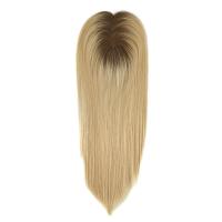 China 16 Inch Russian European Hair Blonde Highlight Women Mono Topper 5.5x6 Base for sale