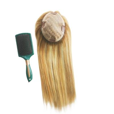 China European Hair Brazilian 100% Human Hair Mono Base Topper for Women 16 inch 130 Density for sale