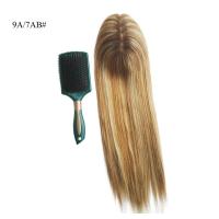 China European Hair Brazilian 100% Human Hair Mono Base Topper for Women 16 inch 130 Density for sale