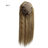 China 16 Inch Mono Topper Hand Tied Monofilament Human Hair Piece 130% Density for sale