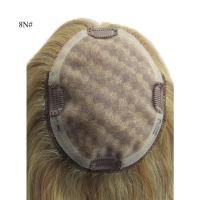 China 16 Inch Mono Topper Hand Tied Monofilament Human Hair Piece 130% Density for sale