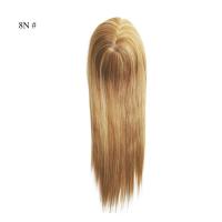 China 16 Inch Mono Topper Hand Tied Monofilament Human Hair Piece 130% Density for sale