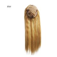 China 16 Inch Mono Topper Hand Tied Monofilament Human Hair Piece 130% Density for sale