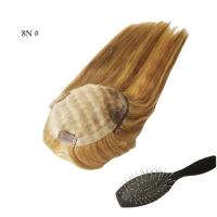 China 16 Inch Mono Topper Hand Tied Monofilament Human Hair Piece 130% Density for sale