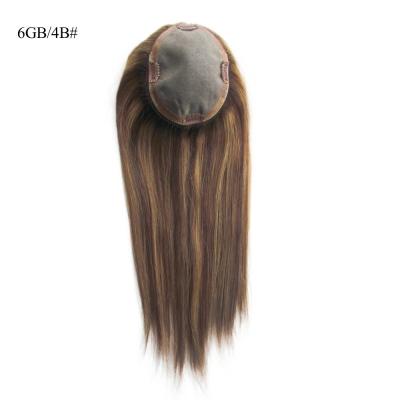 China Women's Mono Base Jewish Kosher Topper 5.5x6 Inch 100% Remy Human Hair Piece for sale