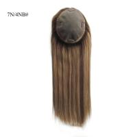 China 100% Remy Human Hair Mono Topper for Women Thin Hair 16 inch 130g Lightweight for sale