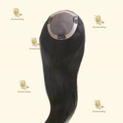China Natural Color Mono Base Human Hair Topper 5x5 inch 110% Density for Hair Loss for sale