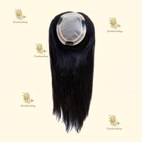 China Hand Tied Mono Base Hair Topper for Women 100% Remy Human Hair 5x5 inch Natural Color for sale