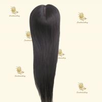 China Hand Tied Mono Base Hair Topper for Women 100% Remy Human Hair 5x5 inch Natural Color for sale
