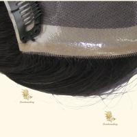 China Hand Tied Mono Base Hair Topper for Women 100% Remy Human Hair 5x5 inch Natural Color for sale