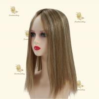 China Monofilament Human Hair Topper for Women 5x6.5 Inch Silk Base 130% Density for sale