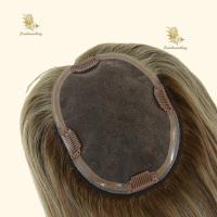 China Monofilament Human Hair Topper with Bangs 16 inch 130% Density Remy Hair for sale
