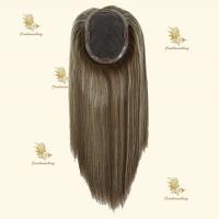 China Monofilament Human Hair Topper with Bangs 16 inch 130% Density Remy Hair for sale