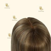 China Monofilament Human Hair Topper with Bangs 16 inch 130% Density Remy Hair for sale