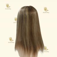 China Monofilament Human Hair Topper with Bangs 16 inch 130% Density Remy Hair for sale