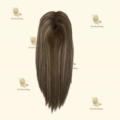 China 100% Human Hair Topper for White Women 16 inch Mono Silk Lace Base 5.5x6.5 inch for sale