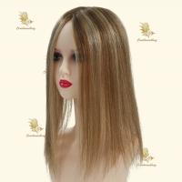 China Monofilament Human Hair Topper for Thinning Hair Women 7x17cm Base 130% Density for sale