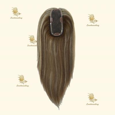 China 5x6.5 Inch Mono PU Hair Topper for Women Invisible Monofilament Silk Base 130% Density 12-20 Inch for sale