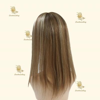 China Stock Monofilament Human Hair Women Topper 5x6.5 Inch 130% Density 12-20 Inch for sale