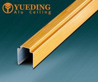 China Aluminum Wood Grain U-Shape Profile Ceiling Baffle Square Tubes 30×60mm to 50×100mm Sizes for sale