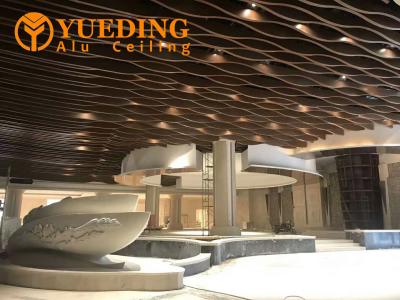 China Metal Linear Wood Grain Baffle Ceiling System - 0.5-1.2mm Aluminum Square Tube Profile with A Grade Fire Retardant for sale