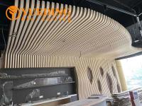 China Arc Shaped Square Wave Aluminum Tube Metal Ceiling 25-100mm Baffle Width with 0.5-3.0mm Thickness for Hotel Lobby for sale