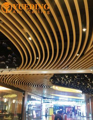 China Linear Wood Grain Aluminum Square Tube Ceiling System 0.5-1.2mm Thickness A Grade Fire Retardant for sale