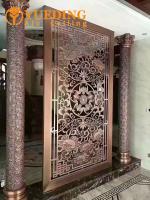 China Custom Copper Aluminum Relief Door Head Plaque Hotel Decorative Hollow Carved Screen 25mm for sale