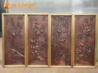China Vintage Aged Copper Aluminum Relief Craft Door Heads Plaques 25mm Thick CNC Engraved for sale