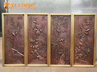 China Vintage Aged Copper Aluminum Relief Craft Door Heads Plaques 25mm Thick CNC Engraved for sale