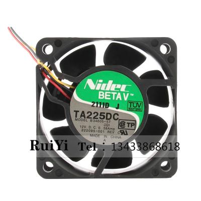 China BRAND NEW ORIGINAL Hotel Fans B34605-57 6025 12V 0.58A Double Ball Bearing Air Volume Fan 6CM 60x60x25MM Large Axial Fan for sale