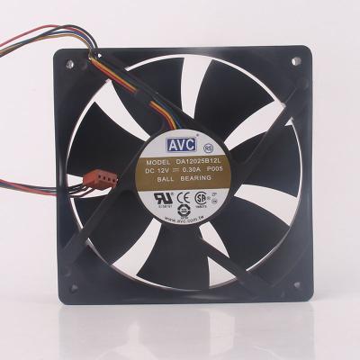 China Hotels AVC DA12025B12L 12V 0.3A 12cm 12025 4-wire fan 120x120x25 89CFM 0-30DB axial flow ultra quiet centrifugal exhaust for sale