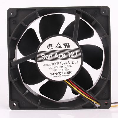 China Sanyo 109P1324S1D01 12738 127X127X38MM 12CM 24V 0.55A Axial Flow Centrifugal Fan Frequency Converter Ball Double Fan for sale