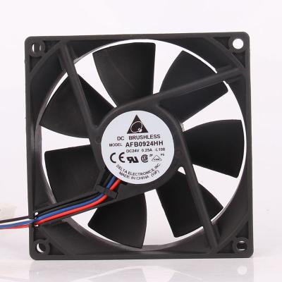 China Delta AFB0924HH 9025 92X92X25mm 24V 0.25A 3200RPM 58.CFM 9CM Hotels 4 Wire DC Inverter Ball Centrifugal Dual Exhaust Fan for sale