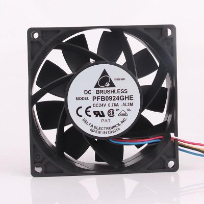China Hotel PFB0924GHE DC24V 0.76A DELTA 92x92x38MM 9CM 6000RPM 129.31CFM 15.12W 9238 Frequency Converter Centrifugal Exhaust Fan for sale