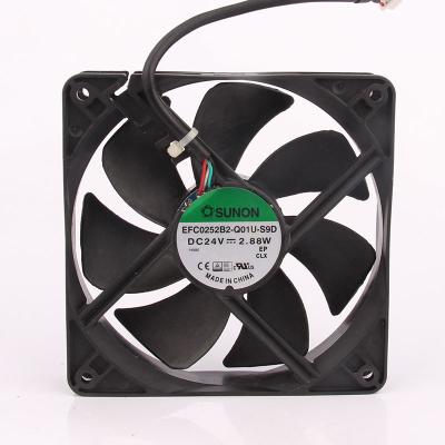 China TAJUN Hotels EFC0252B2-Q01U-S9D 24V 2.88W 120X120X25MM 12025 12CM 4-wire Temperature Controlled Centrifugal Exhaust Fan for sale