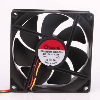 China Hotels 9025 12V4.7W 9CM ball PF92251B1-000C-G99 90x90x25 centrifugal industrial exhaust ventilation brushless axial fan for sale